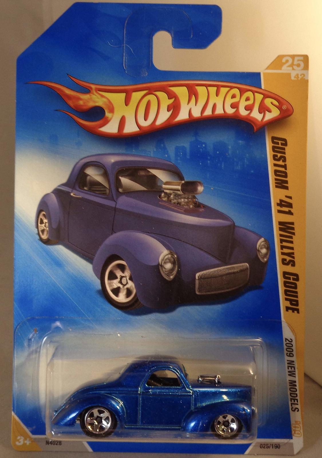 Hot Wheels Detailed Diecast Custom '41 Willys Coupe 5 Spoke Deep Blue - Red Pit - Toys & Hobbies