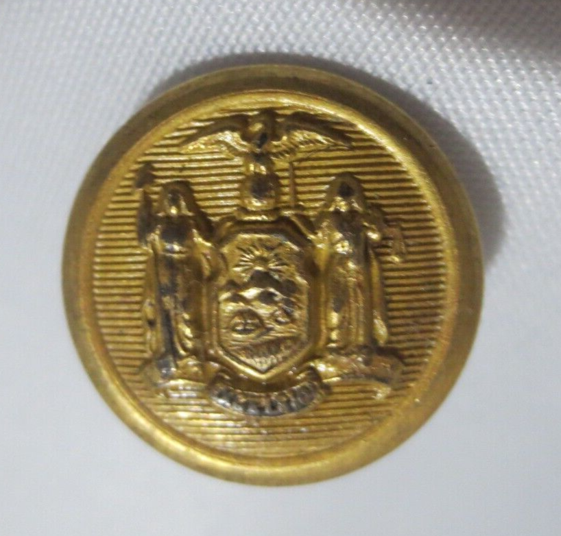 Set of 3 New York State Seal Military Excelsior Uniform Button with Ring on edge - Other