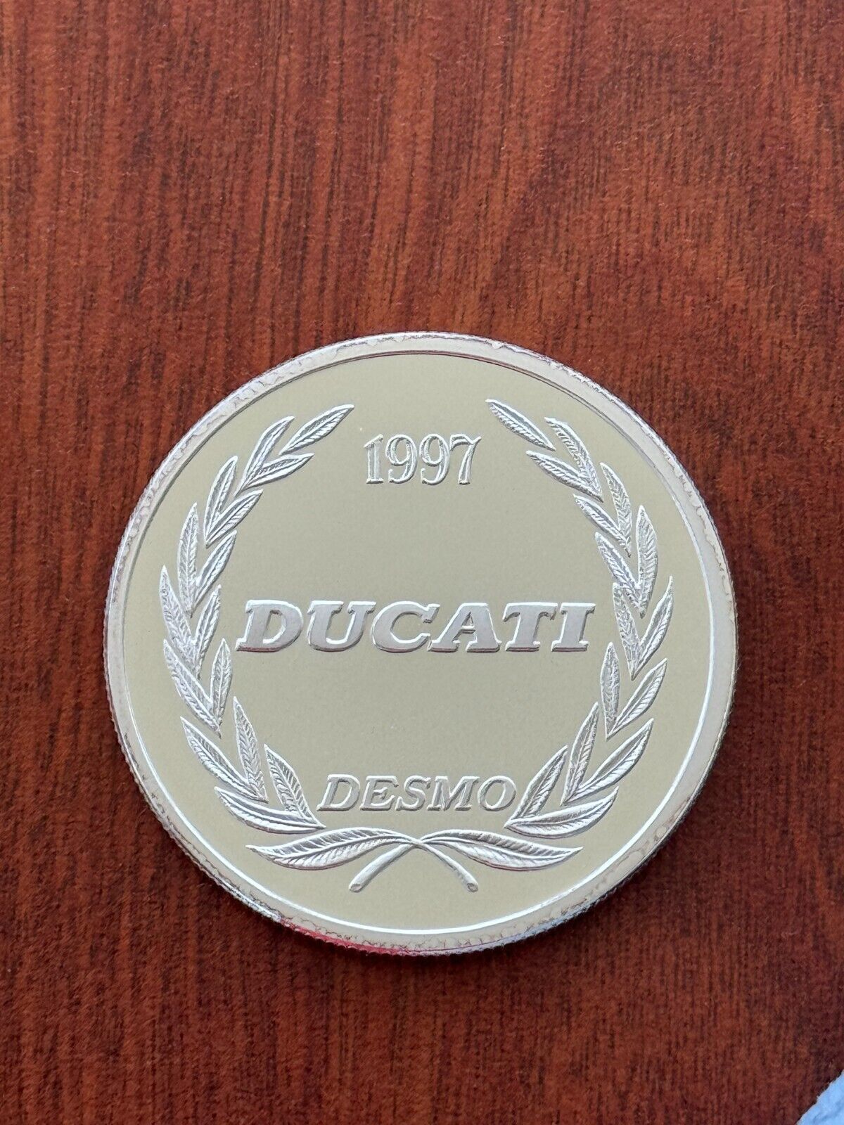 1997 Ducati Desmo 1 oz. .999 Fine Silver Coin SUPERBIKE CHAMPIONE DEL ...