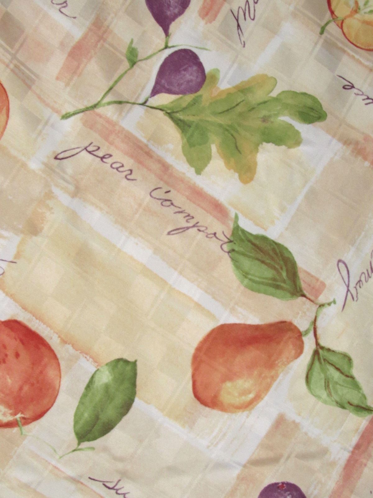 Bardwil & Sons Fabric Tablecloth 72"x70" Round Orchard Fruit Pattern ...