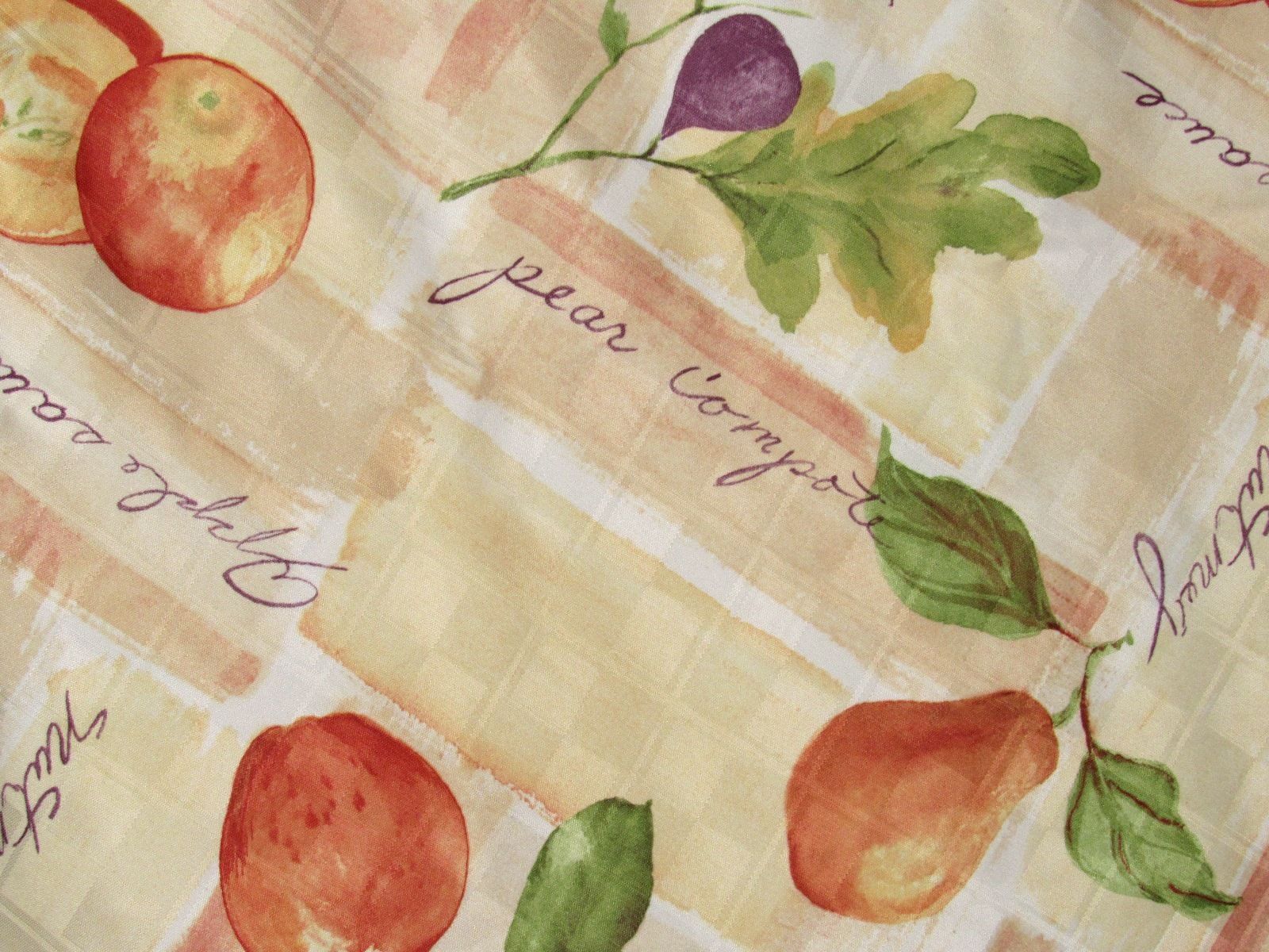 Bardwil & Sons Fabric Tablecloth 72"x70" Round Orchard Fruit Pattern ...