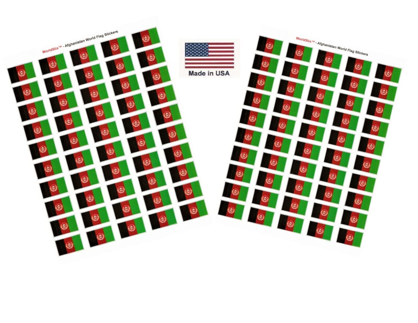 100 Afghanistan Flag Stickers; 1.5" x 1" Self Adhesive Flag Scrapbook ...