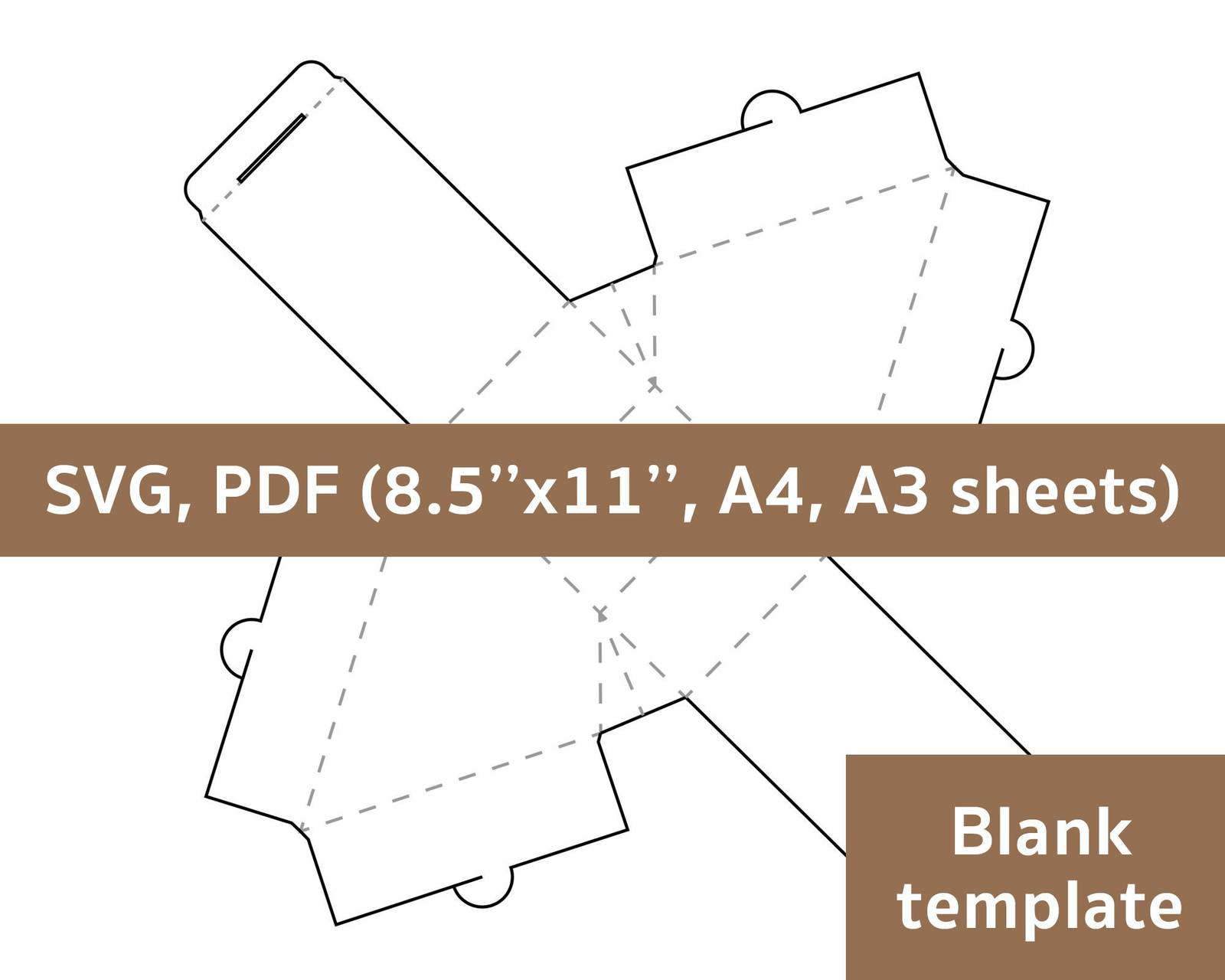 Cone box template, flower box, pyramid box, and 10 similar items