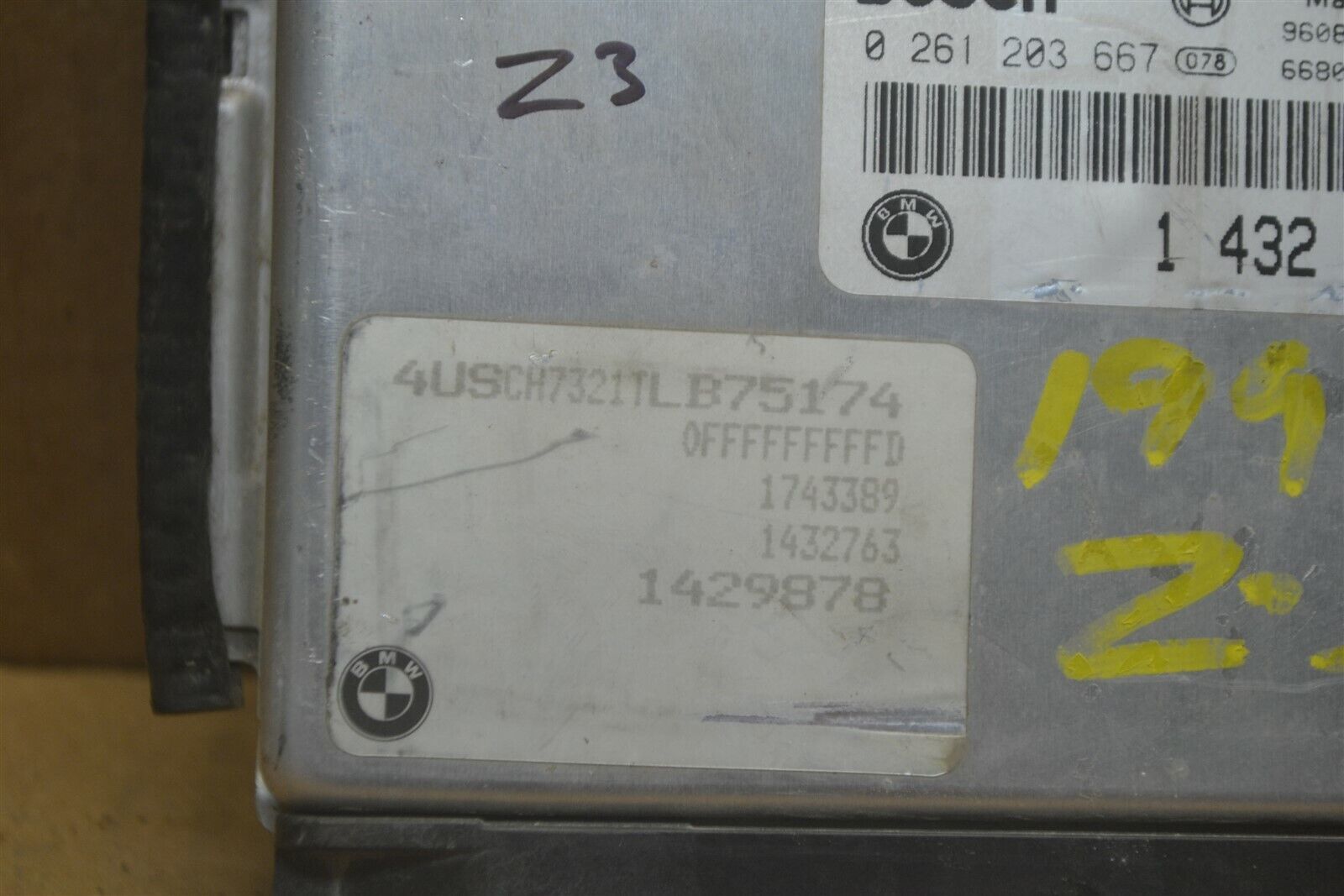 96-98 BMW Z3 328i Engine Control Unit ECU 1432763 Module 148-9E7 ...