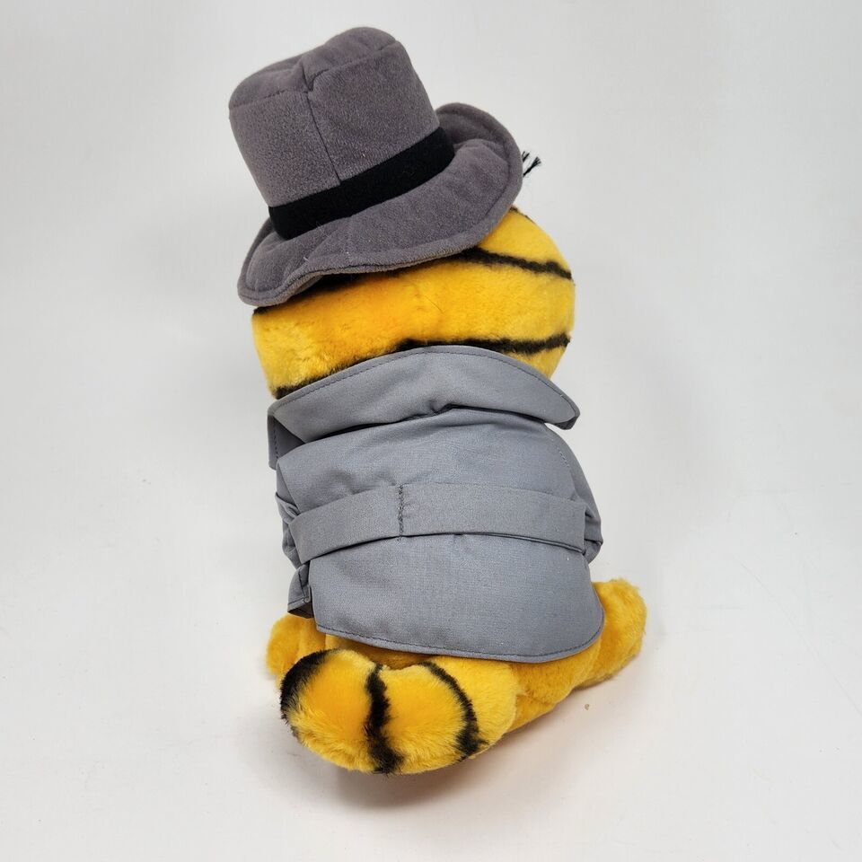VINTAGE 1981 DAKIN DETECTIVE GARFIELD TRENCH COAT STUFFED ANIMAL PLUSH ...