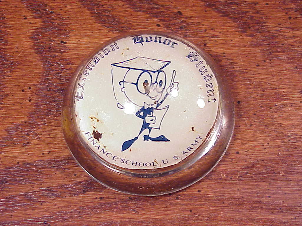 Vintage US Army Finance School Extension Honor Student Glass ...