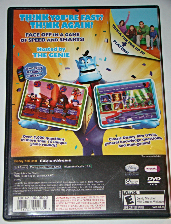 Playstation 2 - Disney THINK FAST THE ULTIMATE TRIVIA (Complete with ...