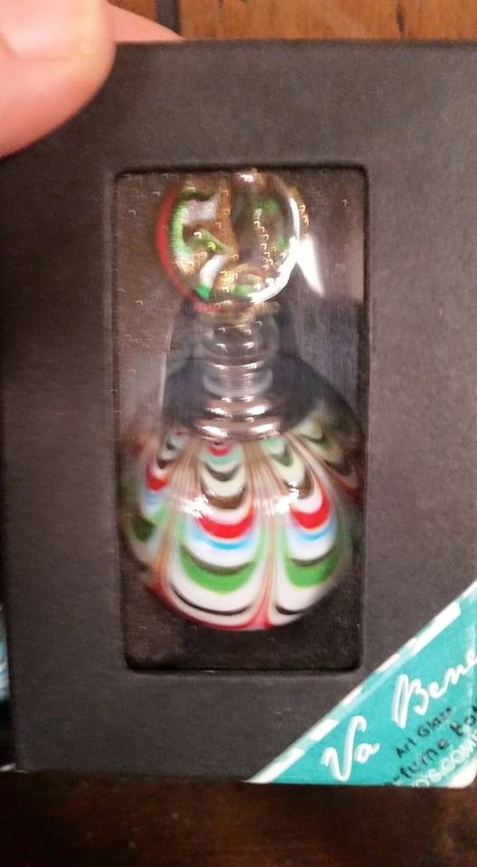 Va Bene Art Hand Blown Glass Rainbow Perfume Bottle New in Box - Perfume