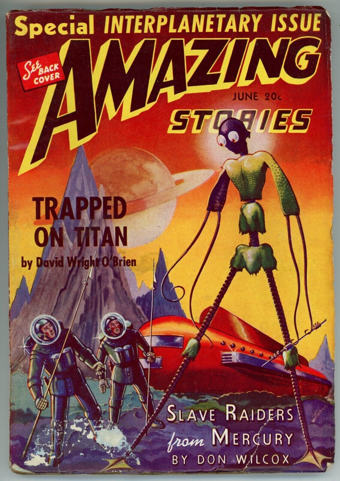 Amazing Stories Pulp Magazine June 1940 VG 4.0 Don Wilcox Ed Earl Repp ...