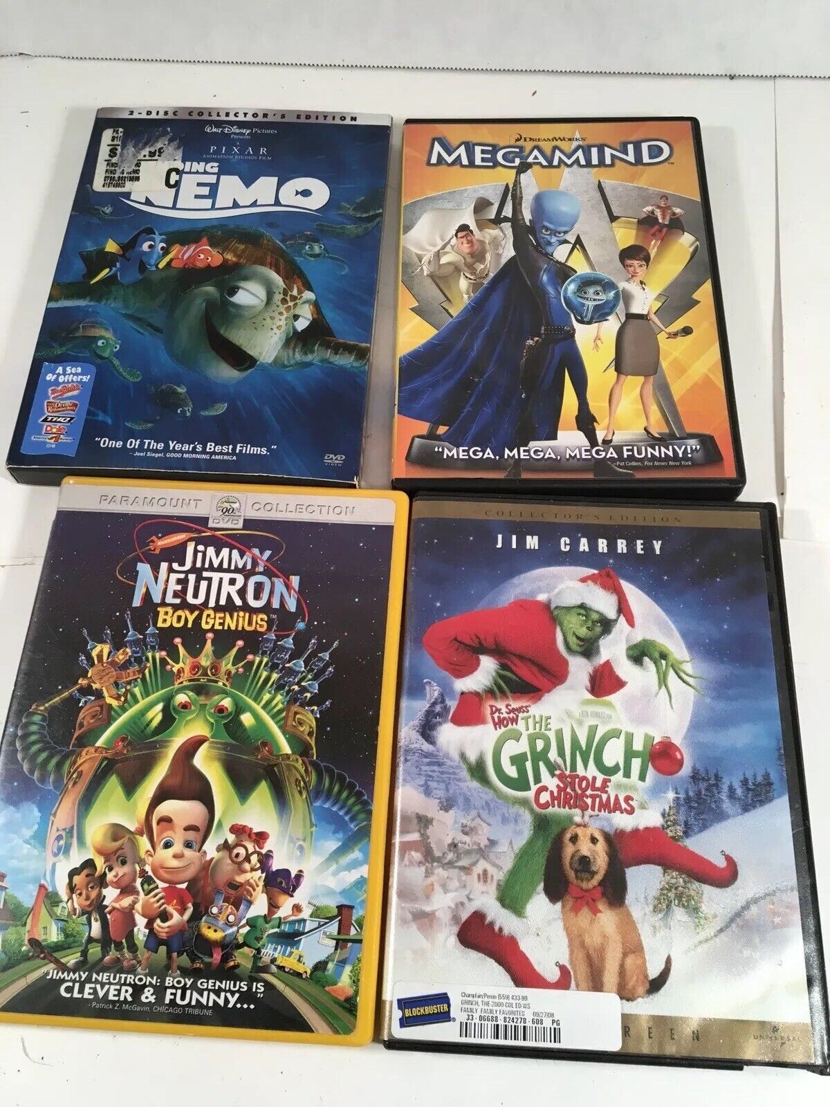 Kids DVD Lot 4 Megamind - Finding Nemo - Jimmy Neutron - Grinch That ...