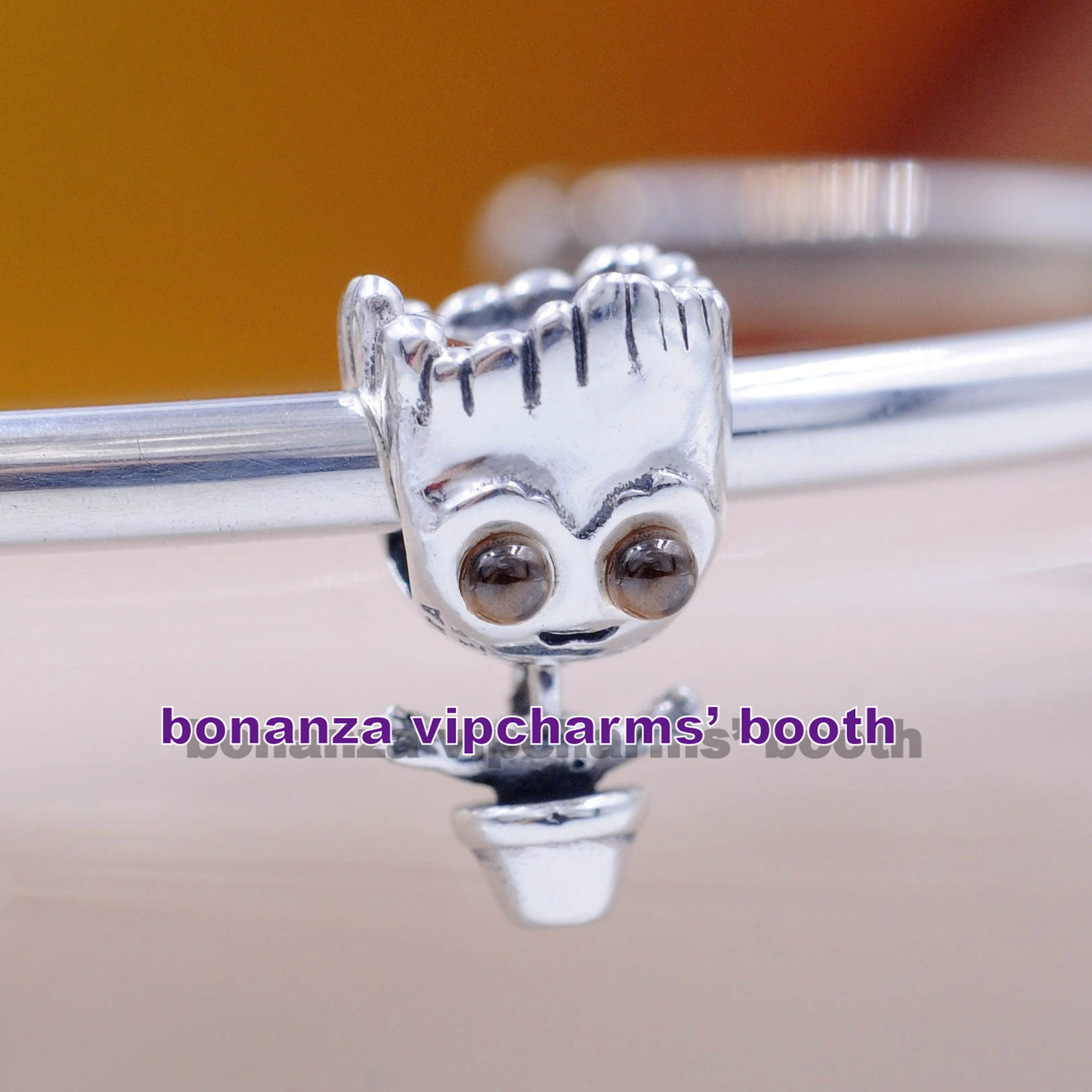 925 Sterling Silver Marvel Guardians of the Galaxy Dancing Groot Charm - Charms & Pendants