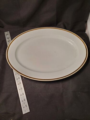NORITAKE Nippon THE CRETE Black Gold Greek Key on White Platter 16 ...