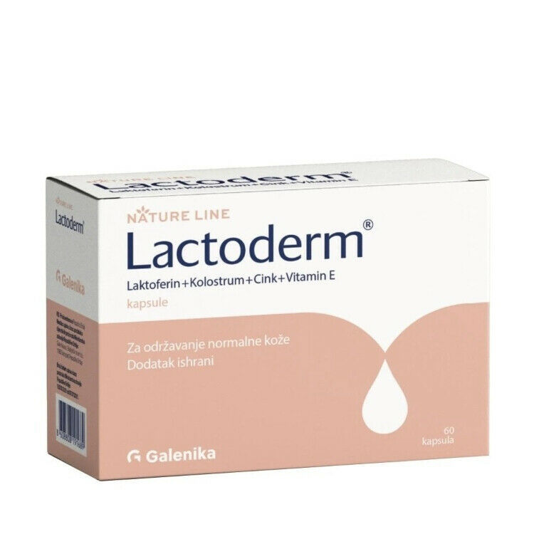 Lactoderm 60 capsules with lactoferrin, colostrum, vitamin E and zinc ...