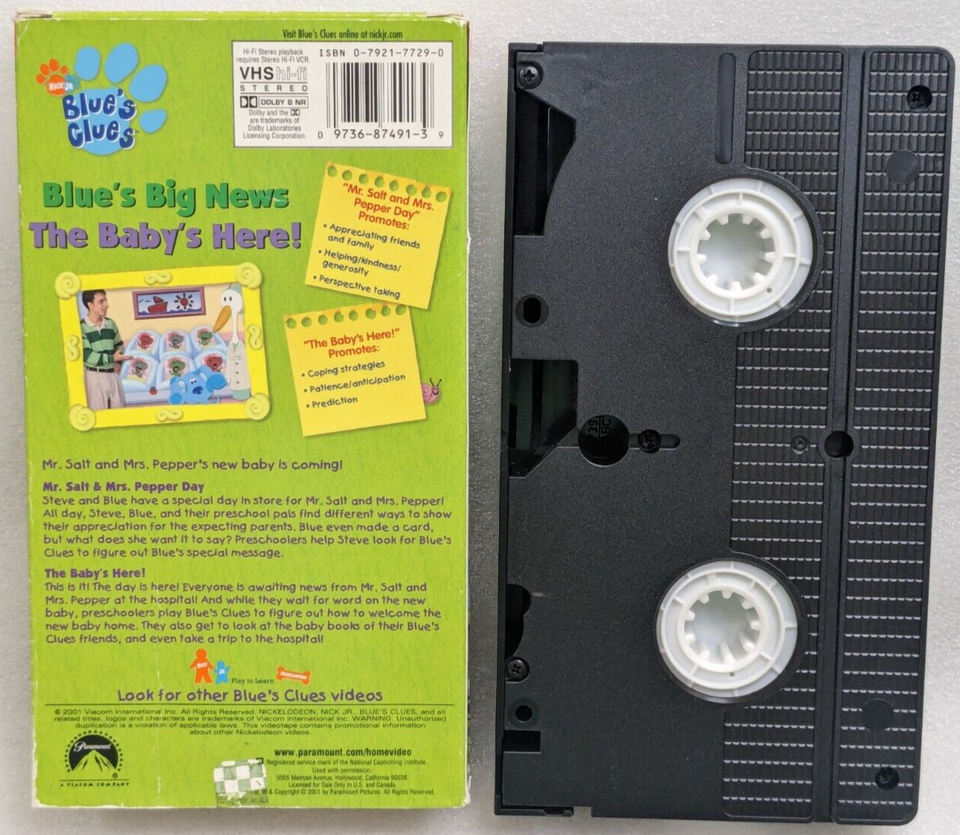 Blues Clues Blues Big News The Babys Here (VHS, 2001, Nick Jr ...