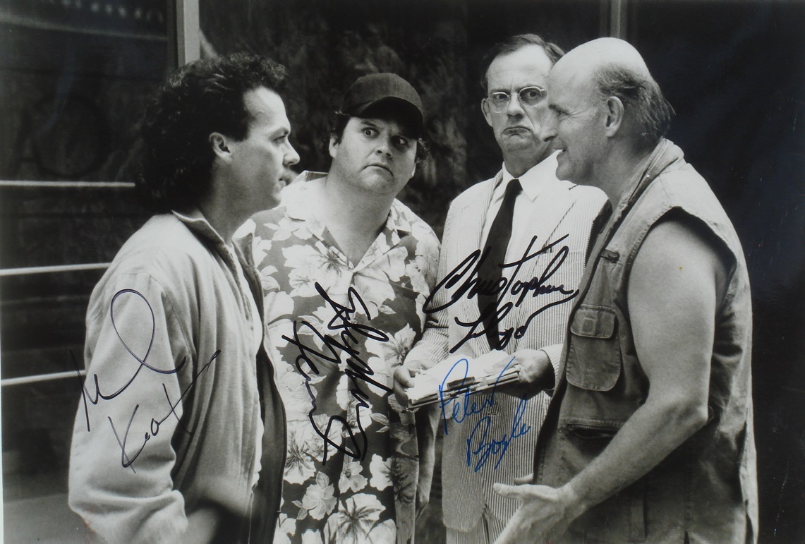 THE DREAM TEAM CAST SIGNED PHOTO X3 - Michael Keaton, Peter Boyle, + w ...