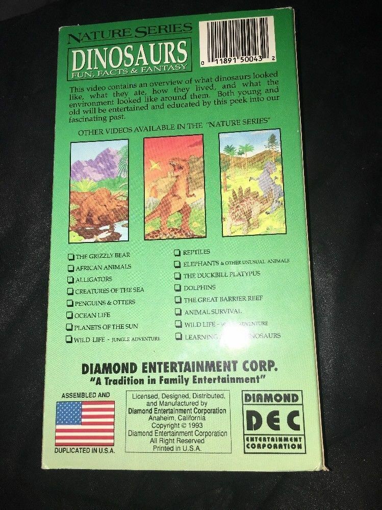 Nature Series Dinosaurs Fun, Facts & Fantasy Vol. two Vhs - Rare VHS ...