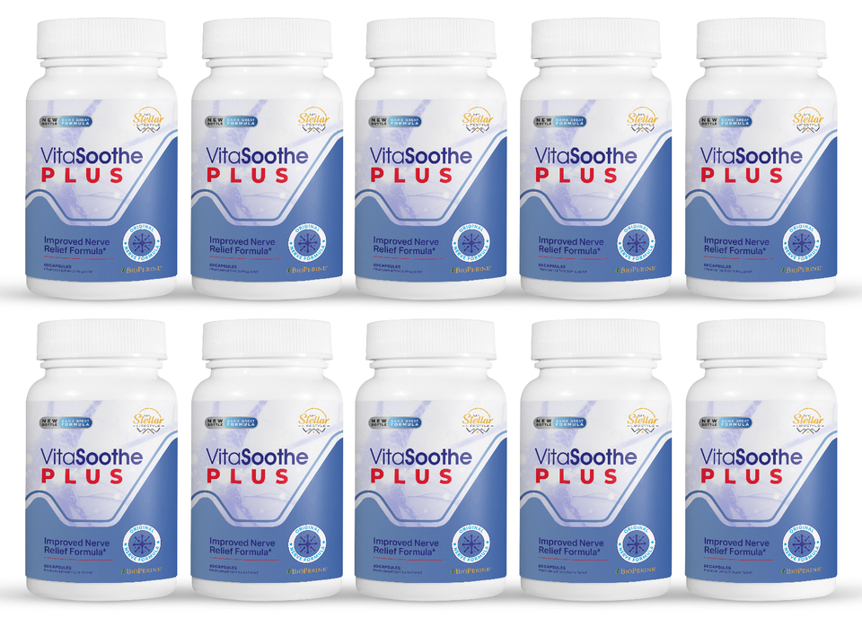 10 Pack Vita Soothe Plus, mejora el alivio de los nervios-60 Cápsulas ...