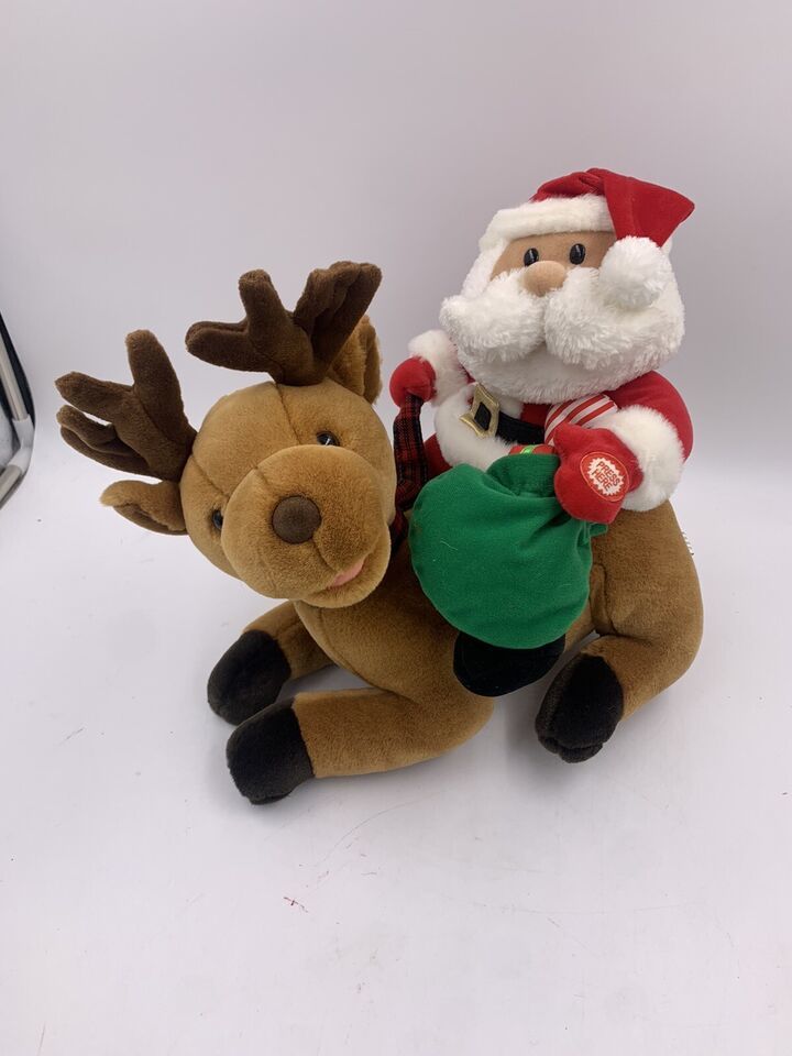 Avon Products Animated Santa and Reindeer Story of Christmas Plush ...