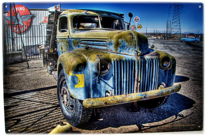Vintage Truck Kramer Junction Man Cave Retro Automotive Classic Metal ...