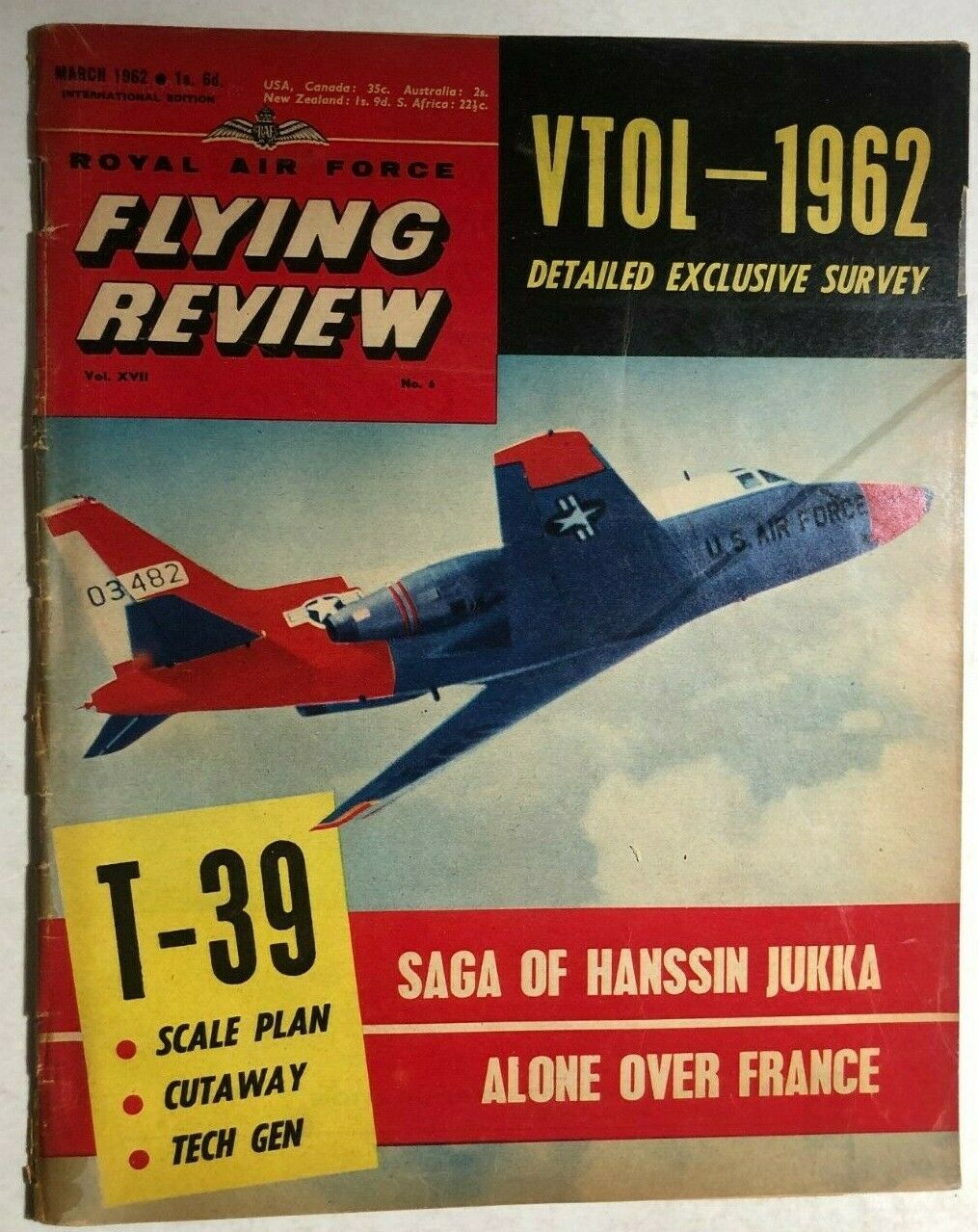 ROYAL AIR FORCE FLYING REVIEW British aviation magazine March 1962 ...
