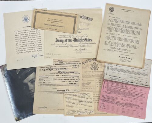 Vintage WWII Paperwork Letter From Truman Discharge ID Card Separation ...