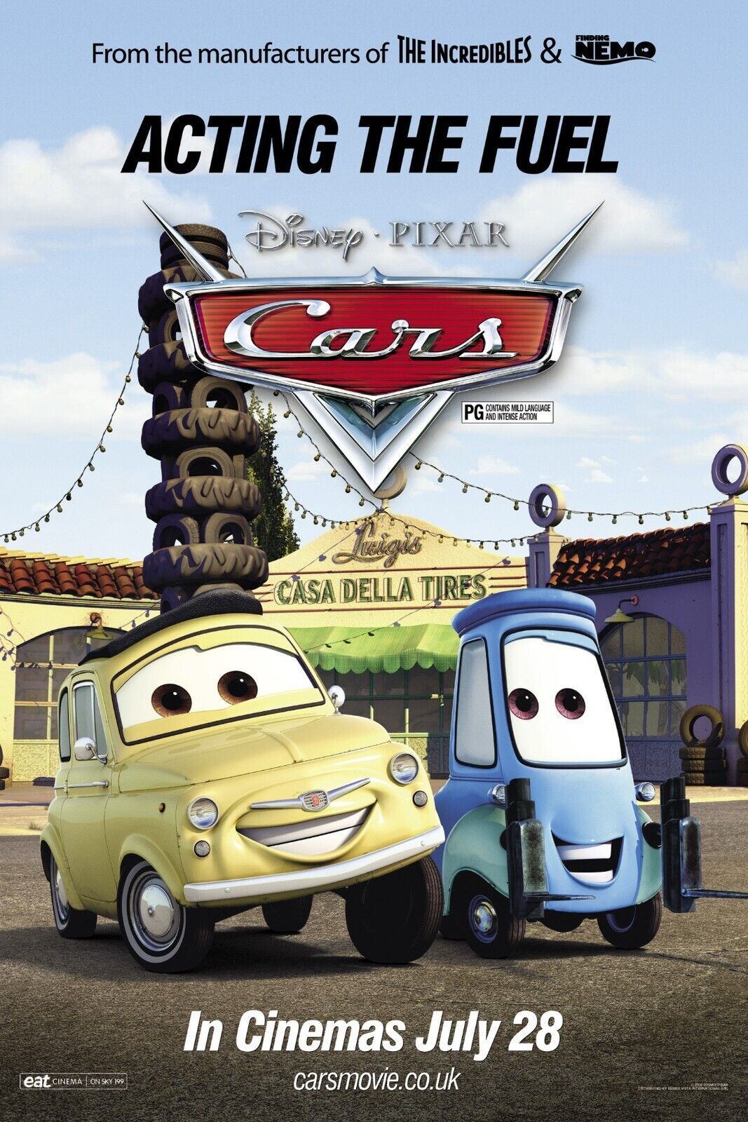 2006 Disney Pixar Cars Movie Poster 11X17 Lightning McQueen Mater Doc ...