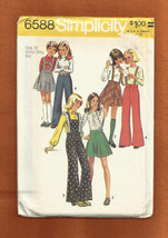 Vintage 1974 Simplicity 6588 Girl's Retro Bell Bottom Pants & Flare ...