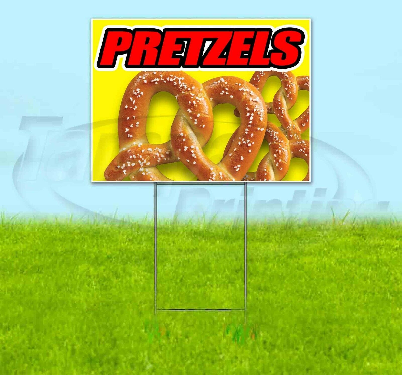 PRETZELS 18x24 Yard Sign Corrugated Plastic Bandit CARNIVAL FAIR FOOD ...