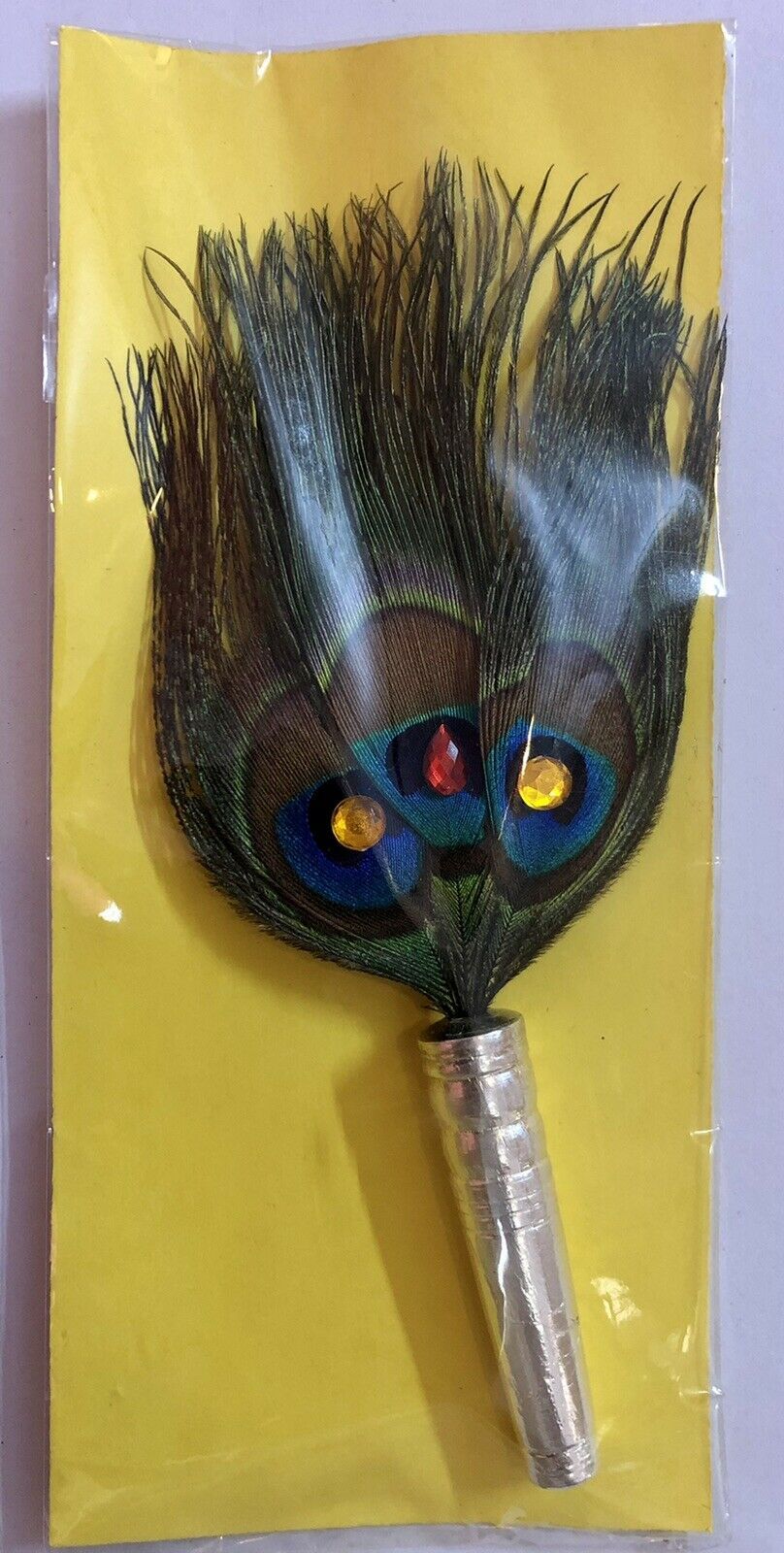 925 Silver Lord Krishna LADDU GOPAL Fan Pankha Pankhi Religious Peacock ...