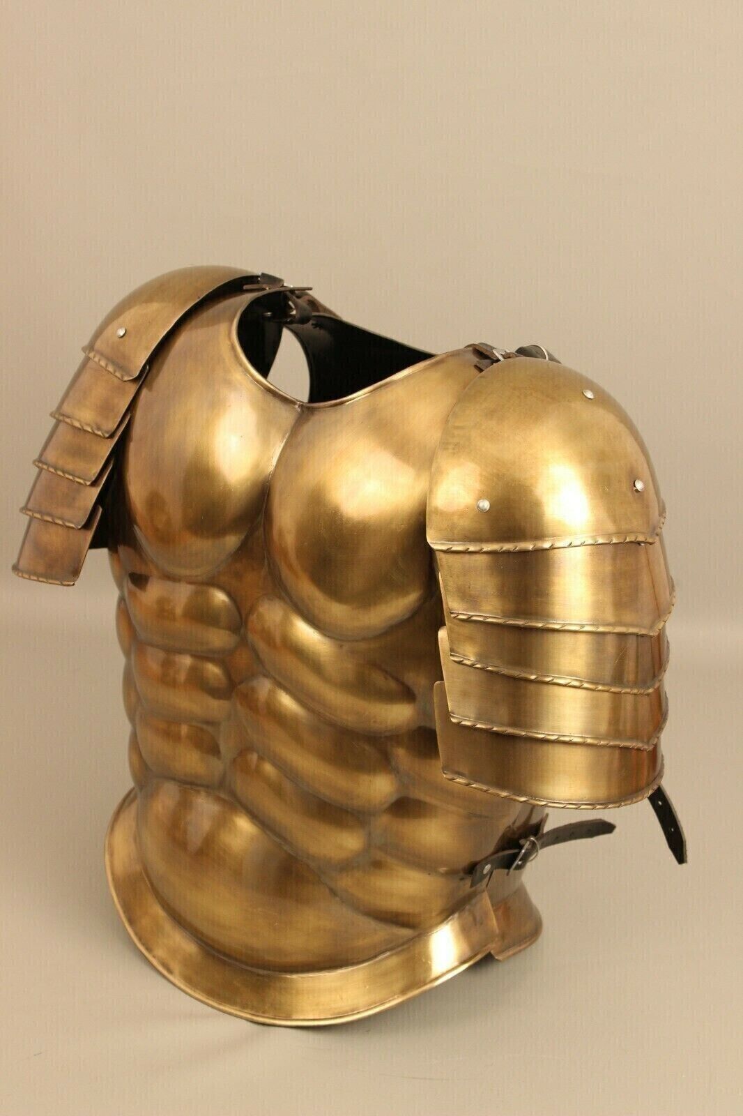 18 Guage Steel Medieval Roman Muscle Jacket w Pauldrons Cuirass ...