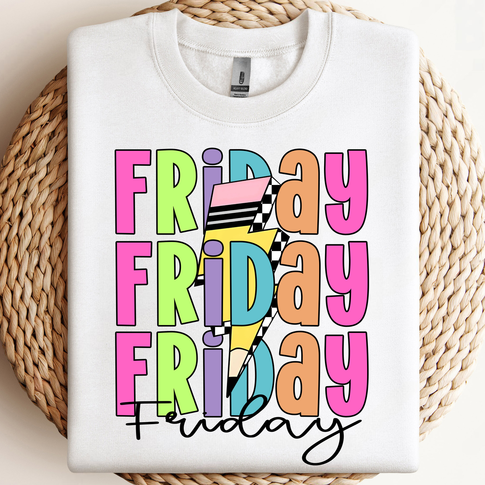 Friday Pencil Lightning Bolt PNG, Checkered Teacher PNG, Fun Back to ...