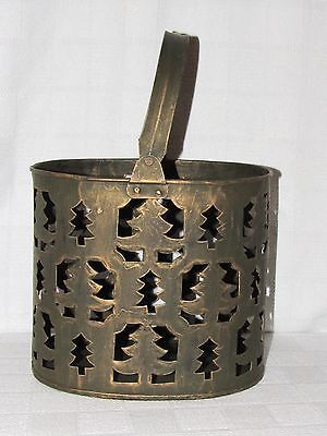 Foreside Pine Tree Metal Handle Decorative Basket Rustic Finish ...