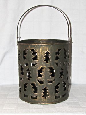 Foreside Pine Tree Metal Handle Decorative Basket Rustic Finish ...