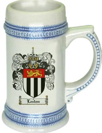 Lexton Coat of Arms Stein / Family Crest Tankard Mug - Coat of Arms