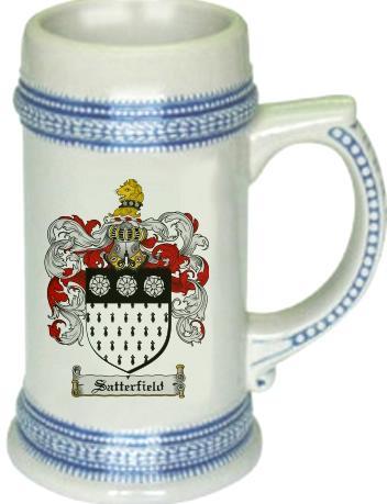 Satterfield Coat of Arms Stein / Family Crest Tankard Mug - Coat of Arms