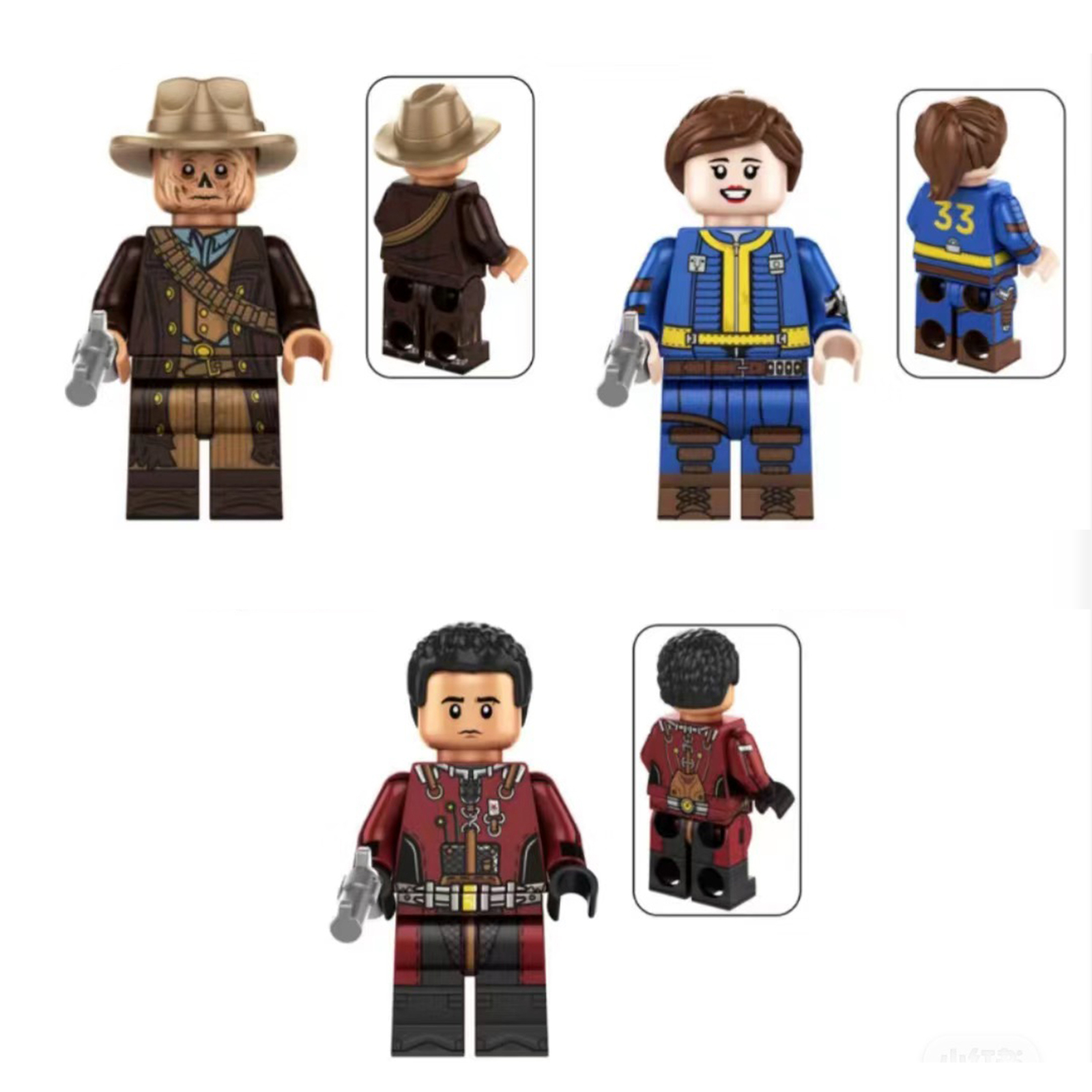 3Pcs Fallout TV Character Minifigures Cooper Howard Maximus Lucy Mini ...