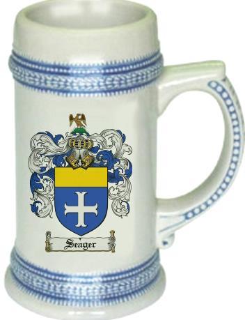Seager Coat of Arms Stein / Family Crest Tankard Mug - Coat of Arms