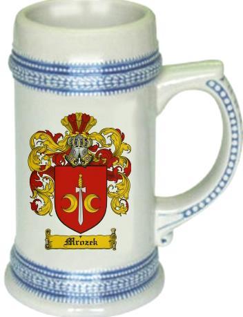 Mrozek Coat of Arms Stein / Family Crest Tankard Mug - Coat of Arms