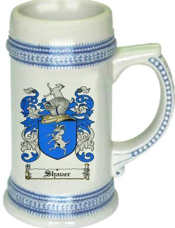 Shaver Coat of Arms Stein / Family Crest Tankard Mug - Coat of Arms