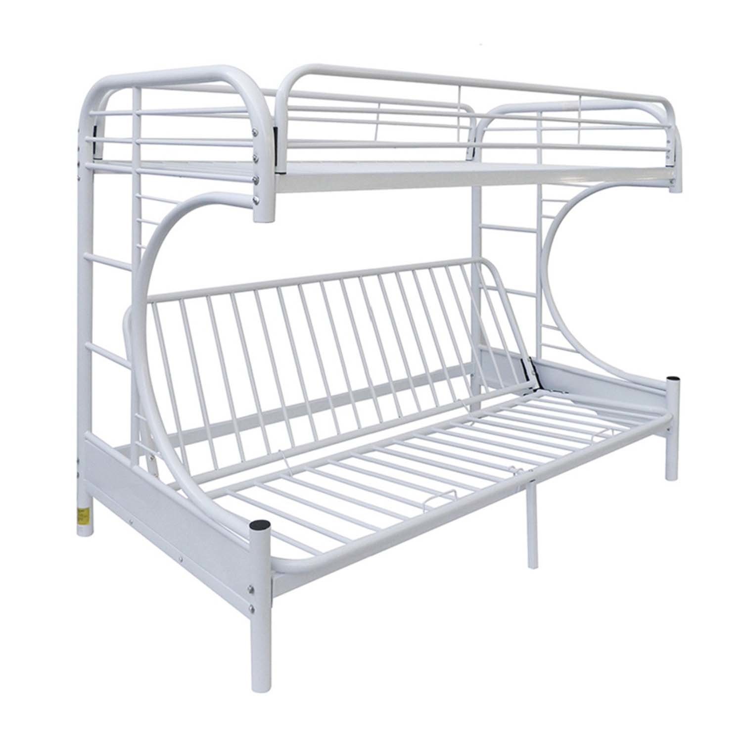 Eclipse Twin/Full Futon Bunk Bed, White Finish - Beds & Bed Frames