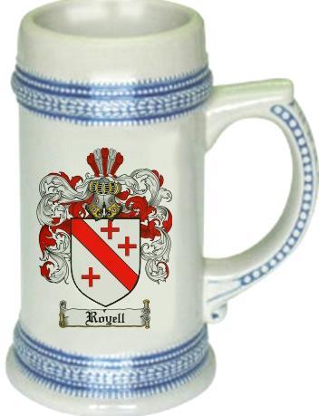 Royell Coat of Arms Stein / Family Crest Tankard Mug - Coat of Arms
