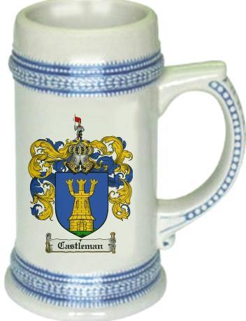 Castleman Coat of Arms Stein / Family Crest Tankard Mug - Coat of Arms