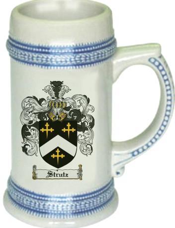 Strutz Coat of Arms Stein / Family Crest Tankard Mug - Coat of Arms