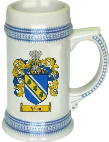 Viau Coat of Arms Stein / Family Crest Tankard Mug - Coat of Arms