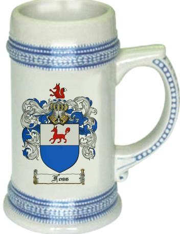 Foss Coat of Arms Stein / Family Crest Tankard Mug - Coat of Arms