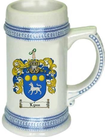 Lynn Coat of Arms Stein / Family Crest Tankard Mug - Coat of Arms