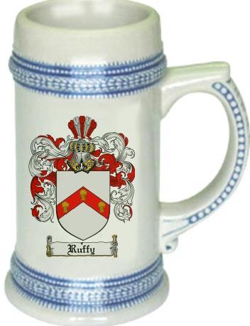 Ruffy Coat of Arms Stein / Family Crest Tankard Mug - Coat of Arms