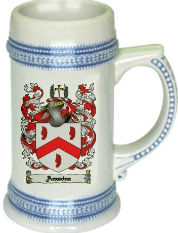 Amsden Coat of Arms Stein / Family Crest Tankard Mug - Coat of Arms