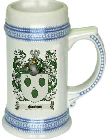 Bazinet Coat of Arms Stein / Family Crest Tankard Mug - Coat of Arms