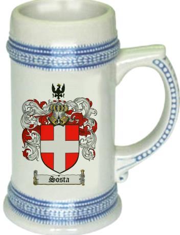 Sosta Coat of Arms Stein / Family Crest Tankard Mug - Coat of Arms